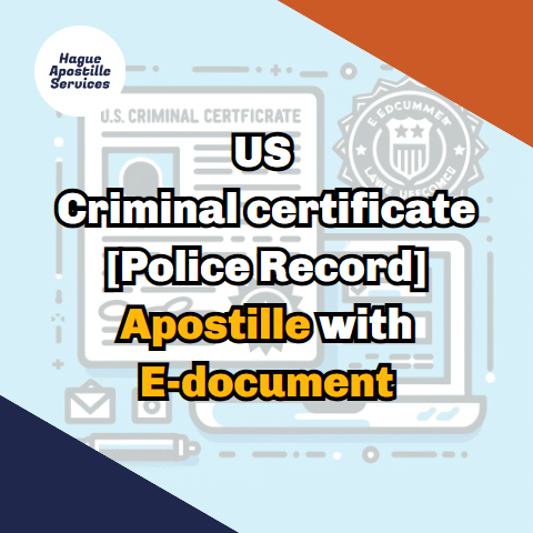 US Criminal Certificate / Police Record Apostille with E-document