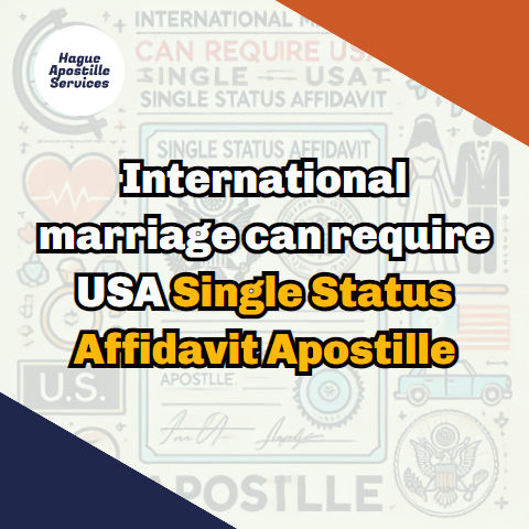 USA Single Status Affidavit Apostille for International Marriage